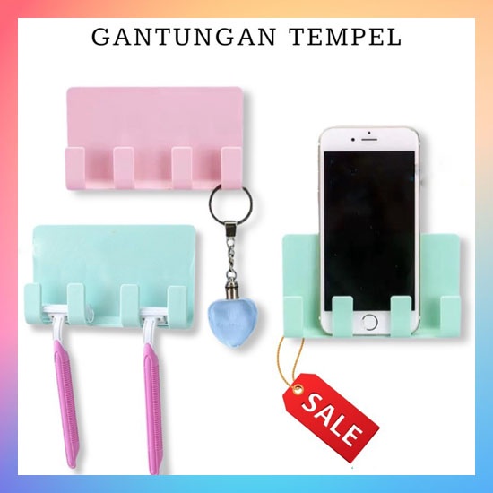 Jual Holder HP Dinding Tempel 4 Kait / GANTUNGAN TEMPEL DINDING 4 KAIT ...