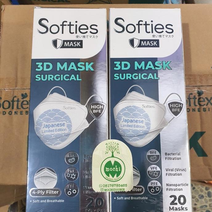 Jual Masker softies 3D 4ply SURGICAL 100% ORIGINAL isi 20 per box - SO ...