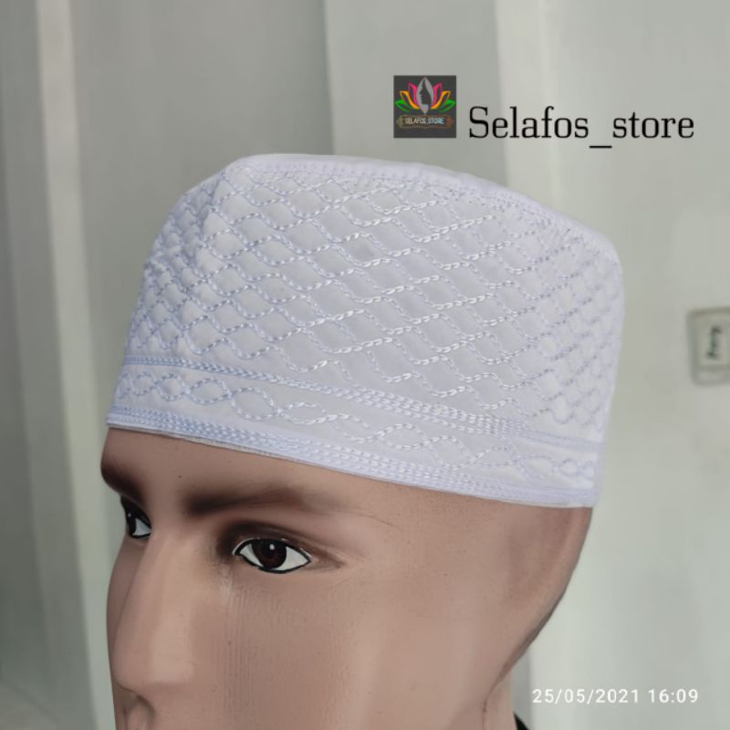 Jual PECI SONGKOK KOPIAH MADINAH BULAT HITAM&PUTIH - PECI SHOLAT PRIA ...