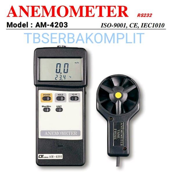 Jual Lutron AM-4203 Anemometer With Vane Probe AM4203 Alat Ukur Angin ...