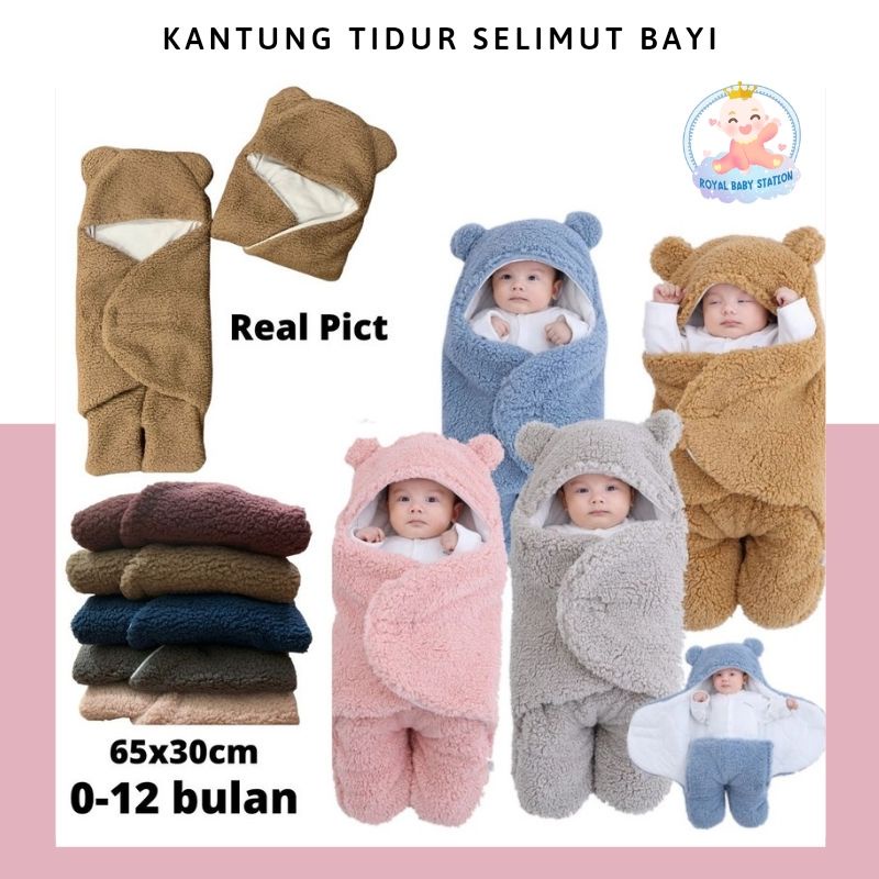Jual Selimut Bayi Karakter Slimut Bedong Bayi Instan Baby Blanket Bulu ...