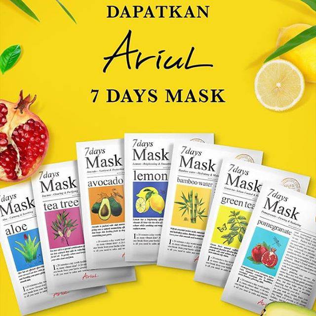 Jual ARIUL 7 days mask ORIGINAL 100% FROM KOREA | Shopee Indonesia