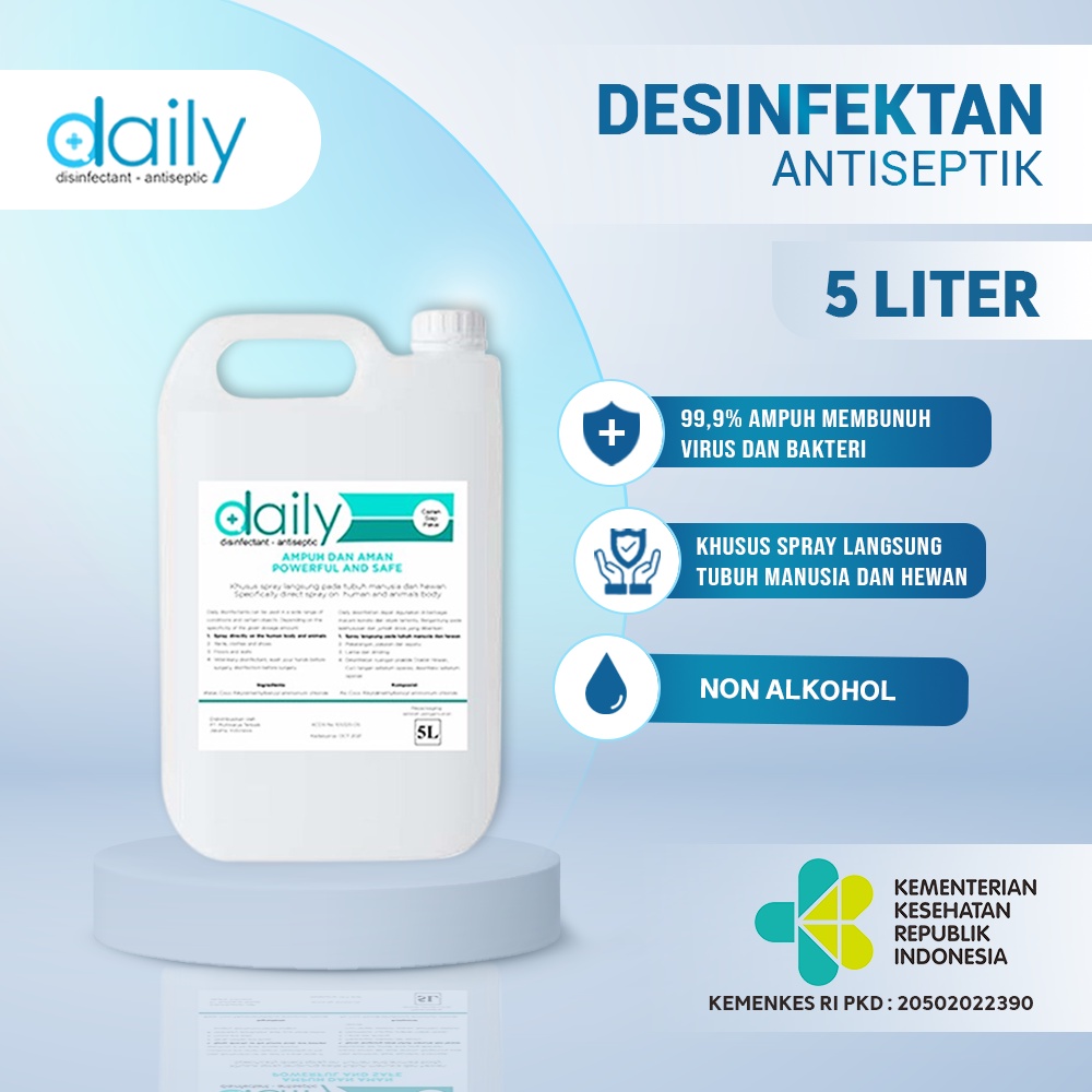 Jual DISINFECTANT DAILY DESINFEKTAN 5L REGULER CAIRAN SIAP PAKAI ...
