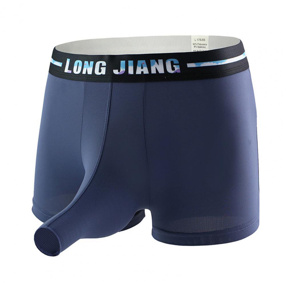 Jual Longjiang Men Letter Print Underpants 3D Elephant Nose Ice Silk ...