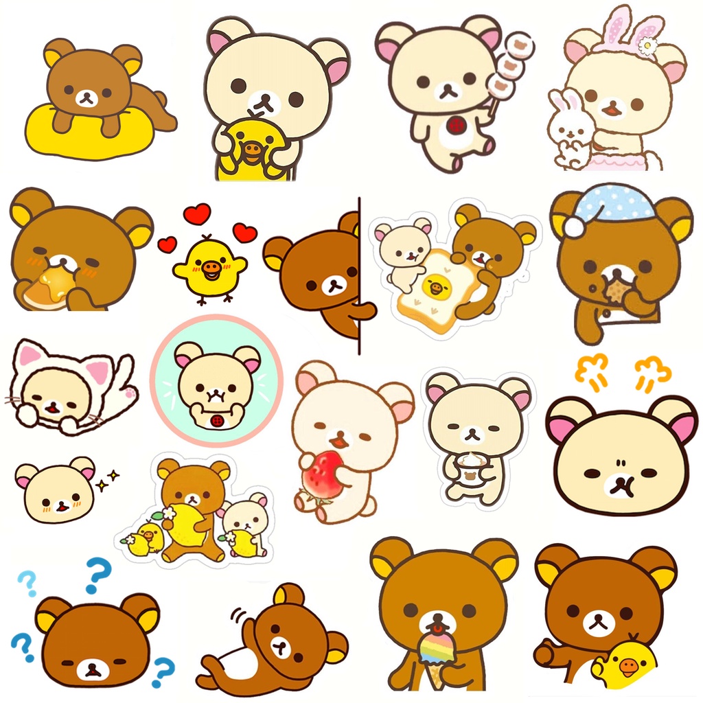 Jual Rilakkuma Waterproof Sticker Pack include 20 pcs aesthetic korean ...