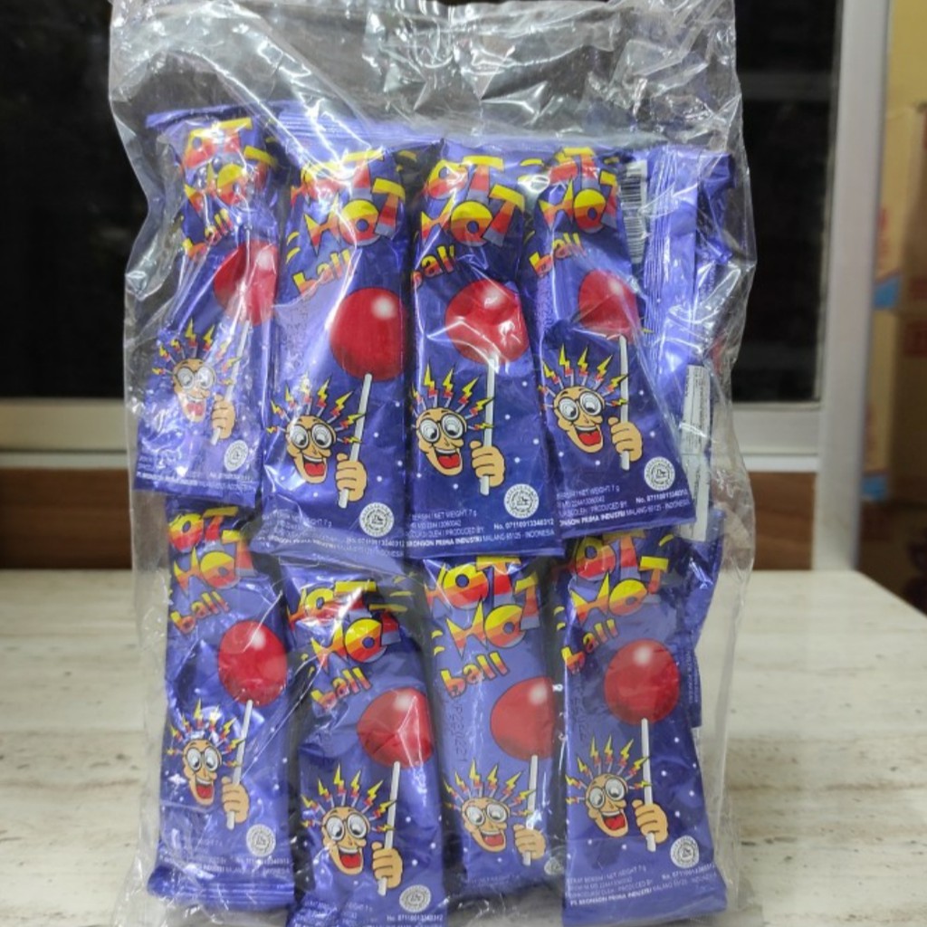 Jual Permen Lollipop Hot Hot Ball 1 Pack isi 16pcs | Shopee Indonesia