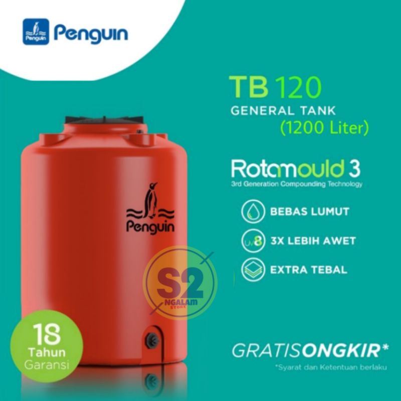 Jual Tandon Air /Toren Air /Tangki Air - PENGUIN R3 1200 Liter (Invoice ...