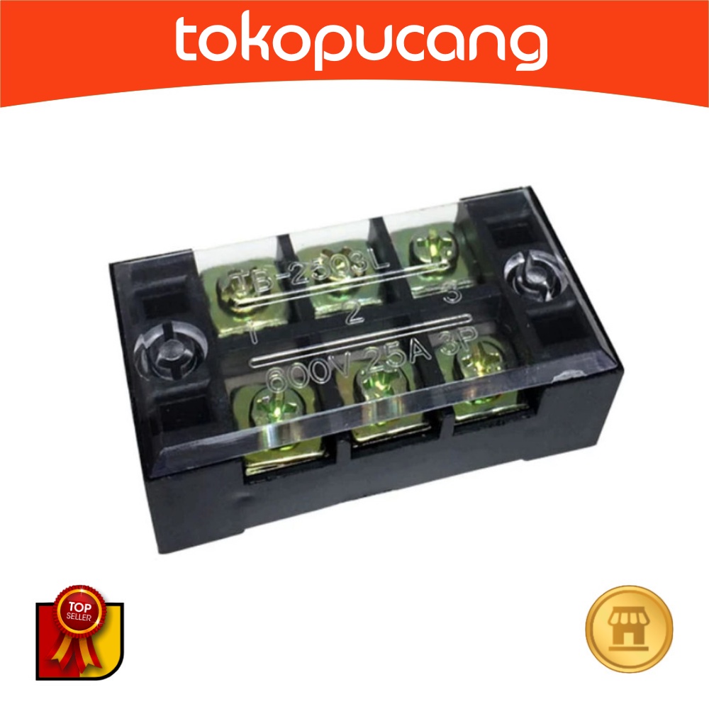 Jual Terminal Block TB1503 TB 1503 blok Kabel Panel Mounted 15A x 3Pole ...