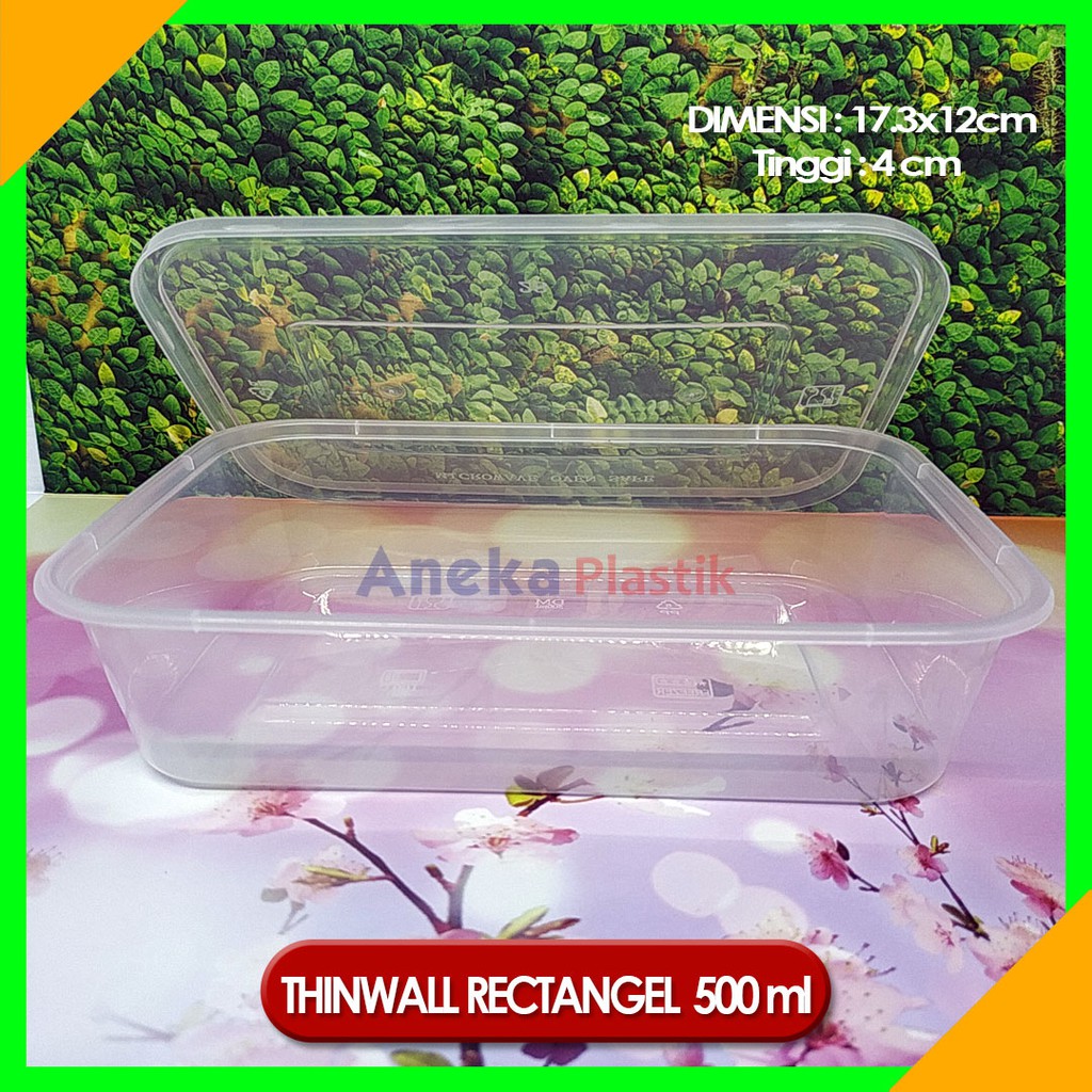 Jual Thinwall Rectangel 500 Ml Food Container Rectangel 500 Ml Isi 25