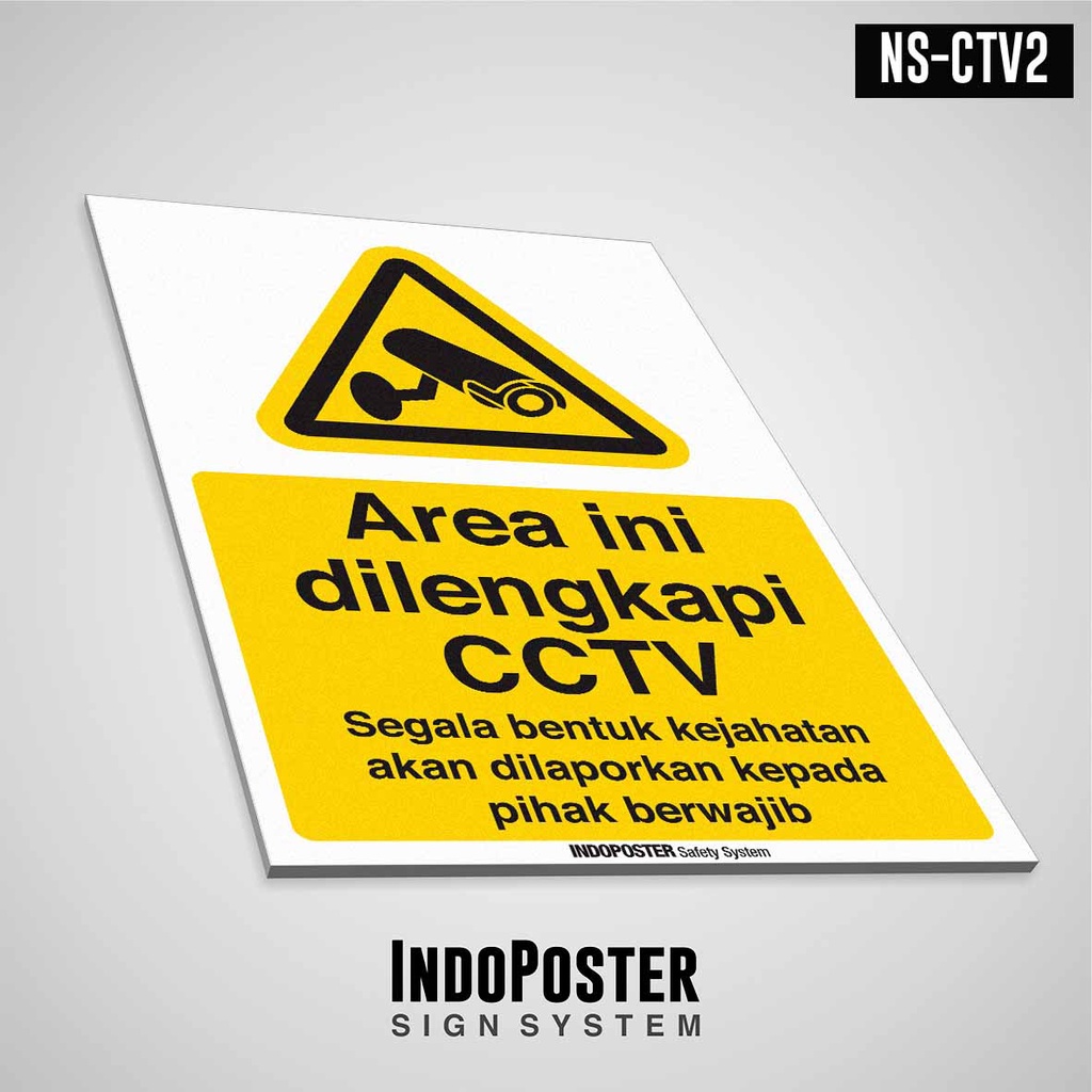Jual Safety Sign Rambu K3 PVC ISO CCTV Area Ini Dilengkapi | Shopee Indonesia