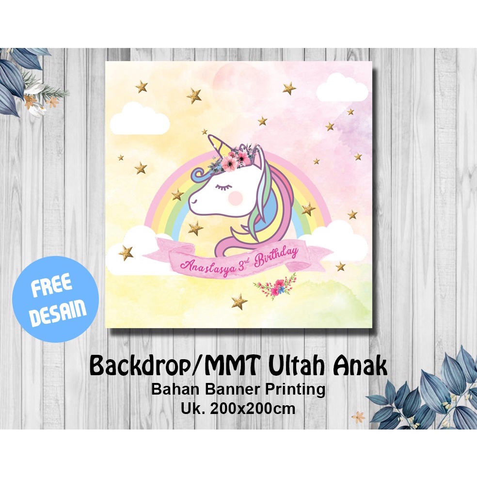 Jual CETAK SPANDUK / BANNER / BACKDROP ULANG TAHUN ANAK UNICORN ...
