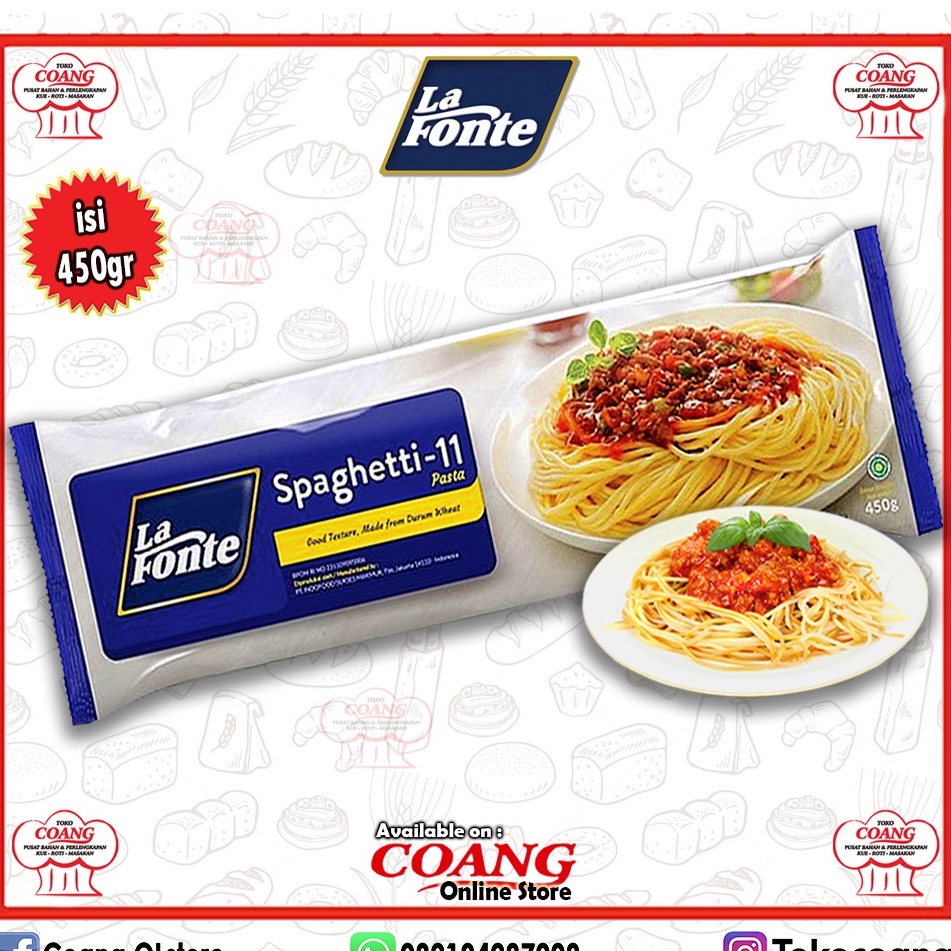 Jual LAFONTE SPAGHETTI 450 GRAM - PENGGANTI KEMASAN 500 GRAM | Shopee ...
