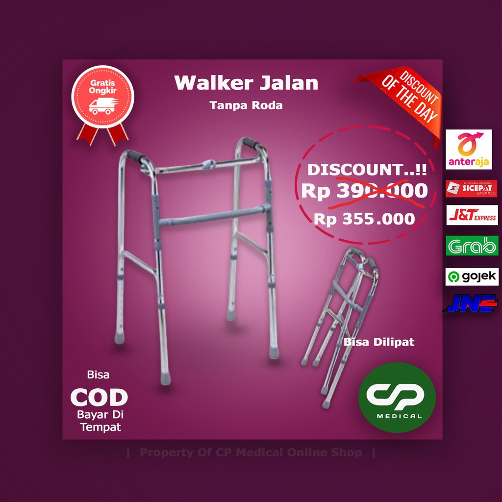 Jual Walker Tongkat Kaki 4 Alat Bantu Jalan Gerak Manula Orang Tua ...
