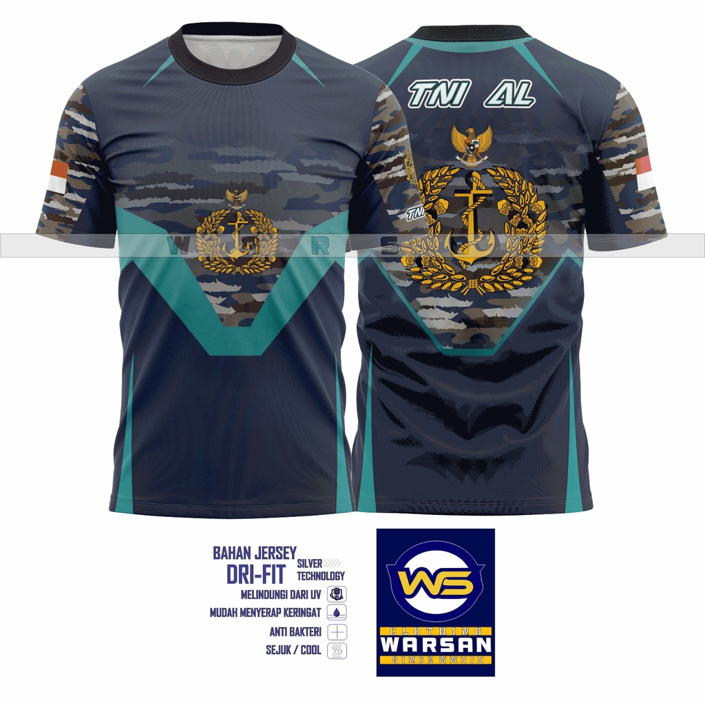 Jual Kaos Jersey TNI AL (Angkatan Laut) / Kaos Fullprint TNI AL (Angkatan Laut) / Kaos Sublim ...