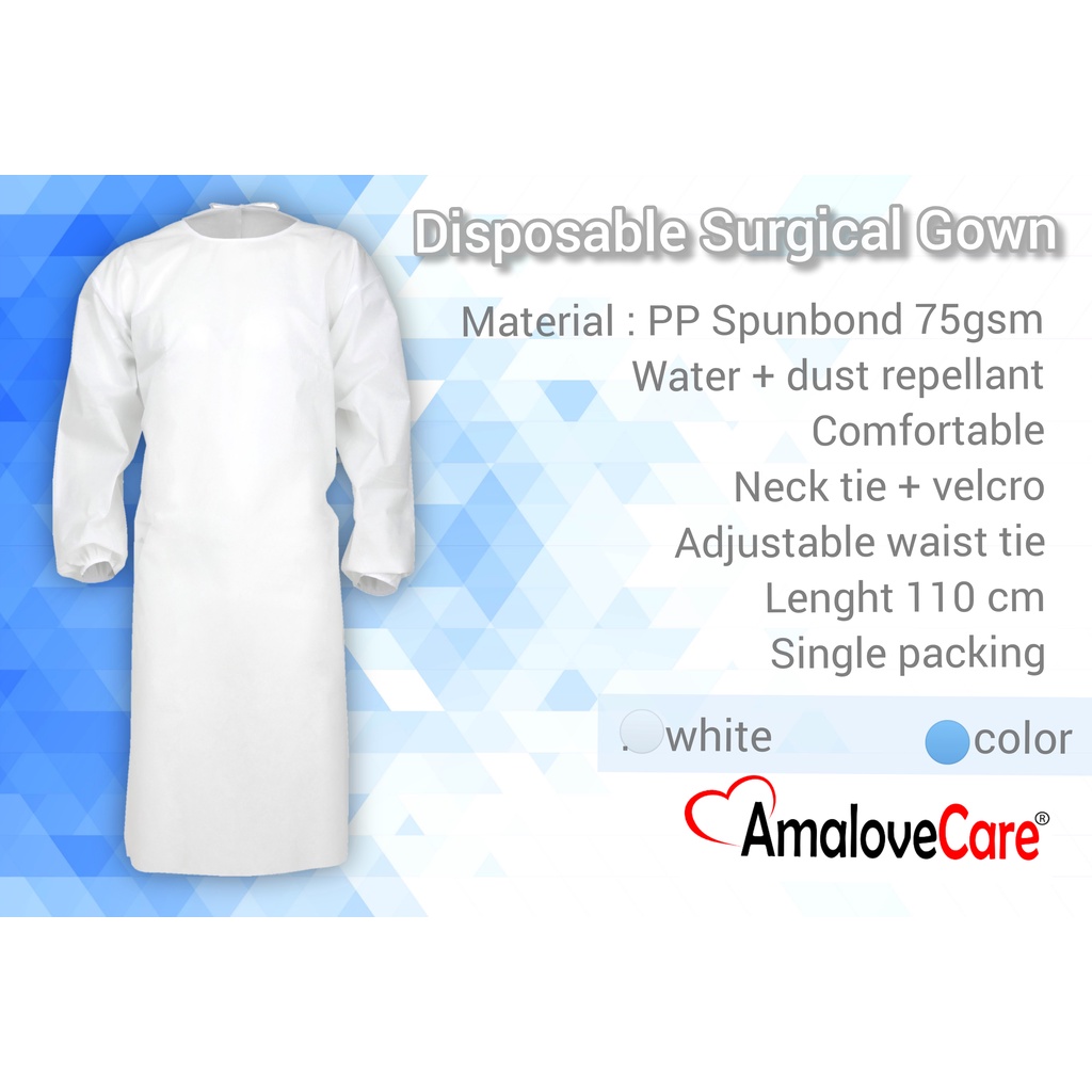 Jual apron medis dokter lengan panjang spunbond disposible/ Surgical ...