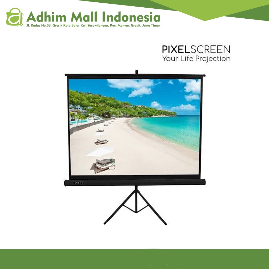 Jual Screen Projector PIXEL Tripod 84 inch 213x213 cm | Shopee Indonesia