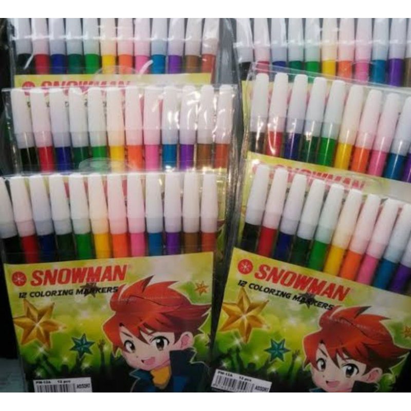 Jual spidol snowman isi 12 original | Shopee Indonesia