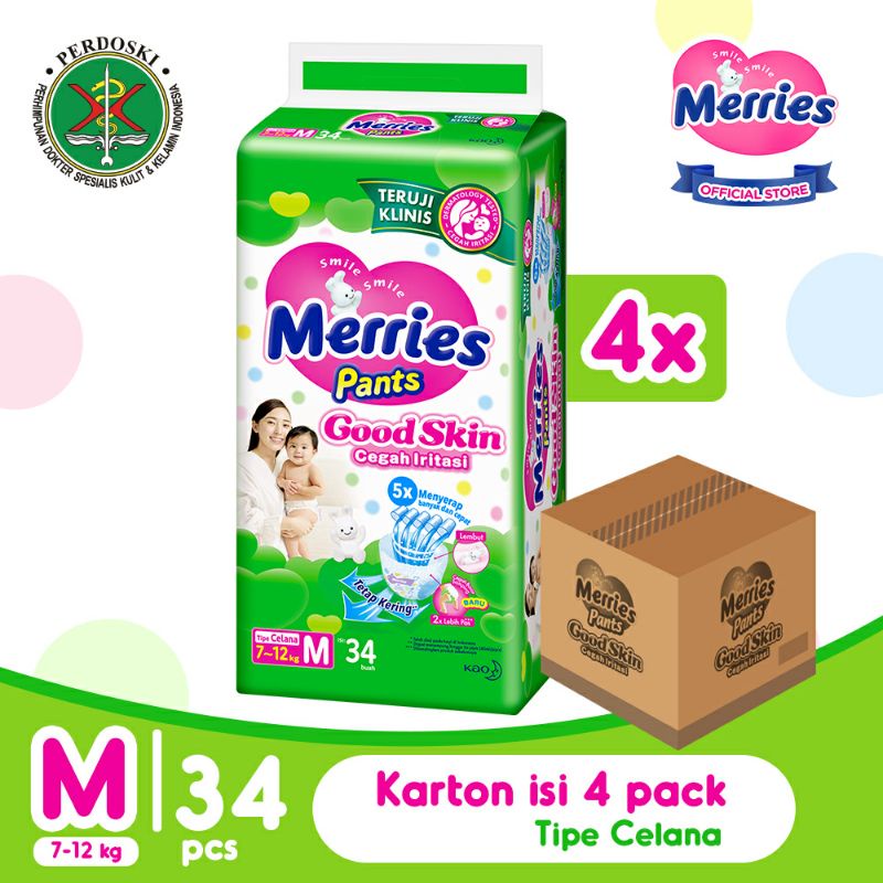 Jual MERRIES PANTS GOOD SKIN M 34 KARTON | POPOK SEKALI PAKAI MERRIES ...