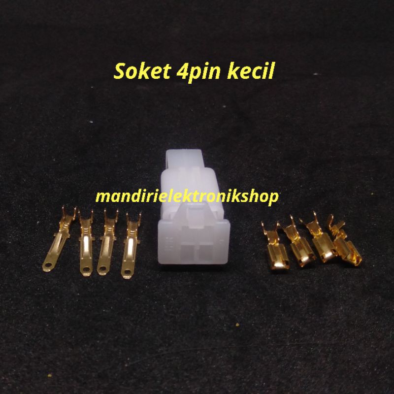 Jual Socket 4 Pin Kecil + Skun / Soket Motor / Konektor Motor / Kabel ...