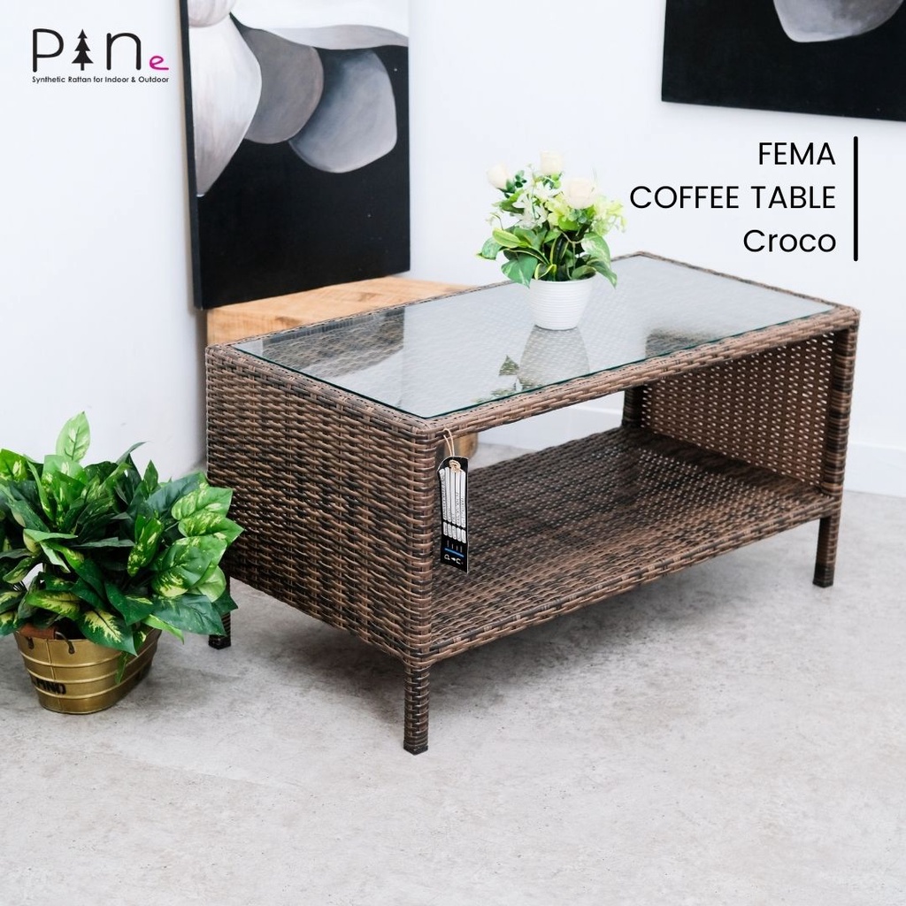 Jual Meja Tamu Outdoor Rotan Sintetis Minimalis Pine / Fema Coffee ...