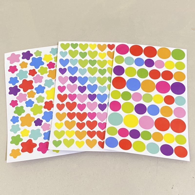 Jual ( 1 LEMBAR ) STIKER BULAT STAR LOVE STICKER WARNA WARNI | Shopee ...