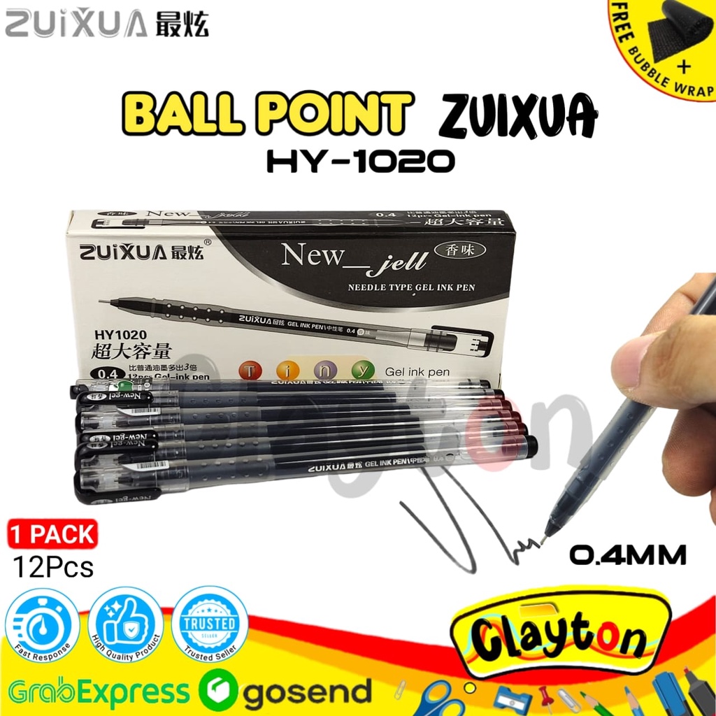 Jual Ballpoint Pulpen Gel Pen New Gel 0.4 ZUIXUA-HITAM 12pcs Pulpen 1 ...