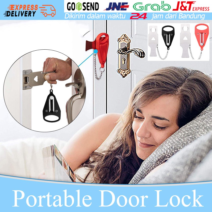 Jual Portable Door Lock Travel Hotel AirBNB Dorm Kos Rumah Kunci Pintu ...