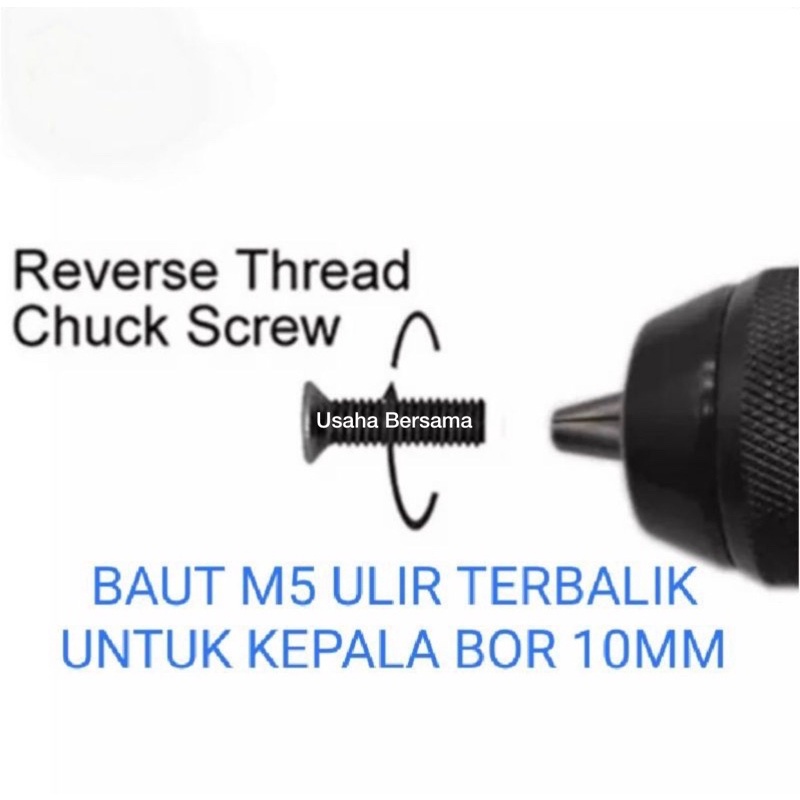 Jual Baut Pengunci Kepala Bor Chuck 10mm Ulir Terbalik | Shopee Indonesia