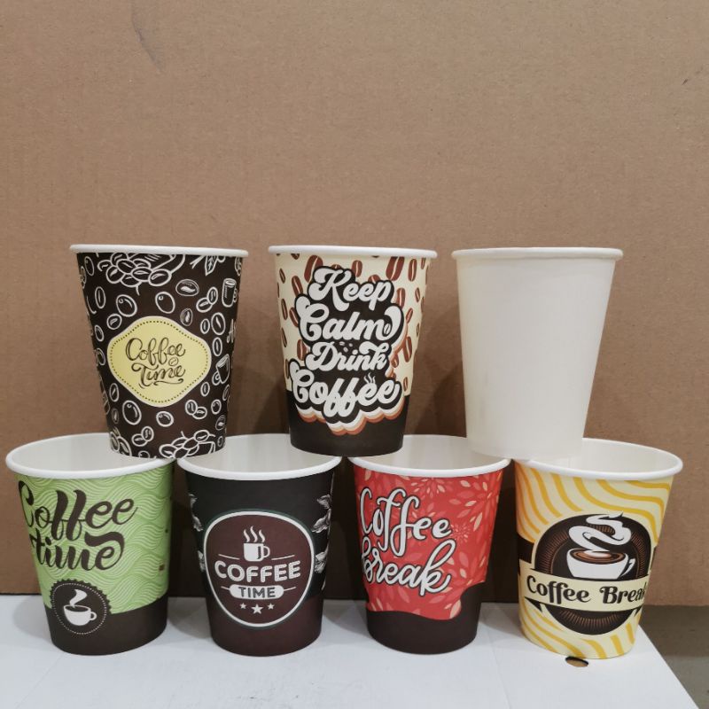 Jual PAPER CUP 8OZ / GELAS KOPI KERTAS MOTIF & POLOS ISI 50PCS | Shopee Indonesia