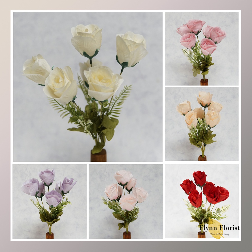 Jual Bunga Rose Mangkok Tropis X6 (satuan) Bunga Artificial / Bunga ...