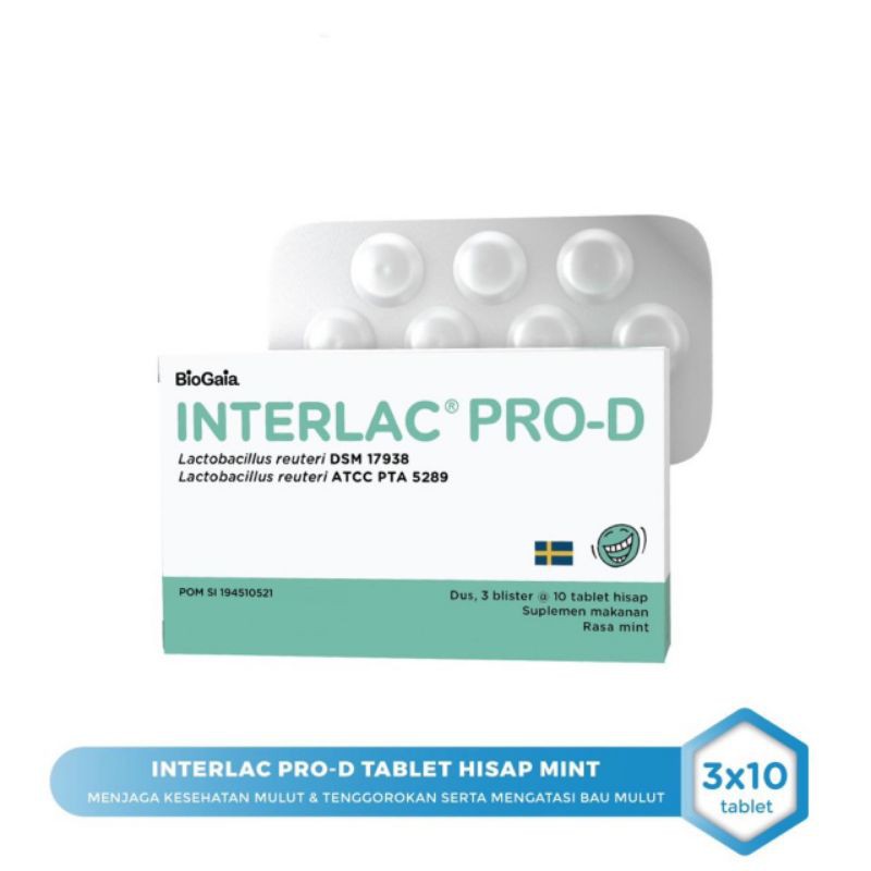 Jual Interlac pro-D pro D Lozenges tablet hisap probiotic probiotik ...