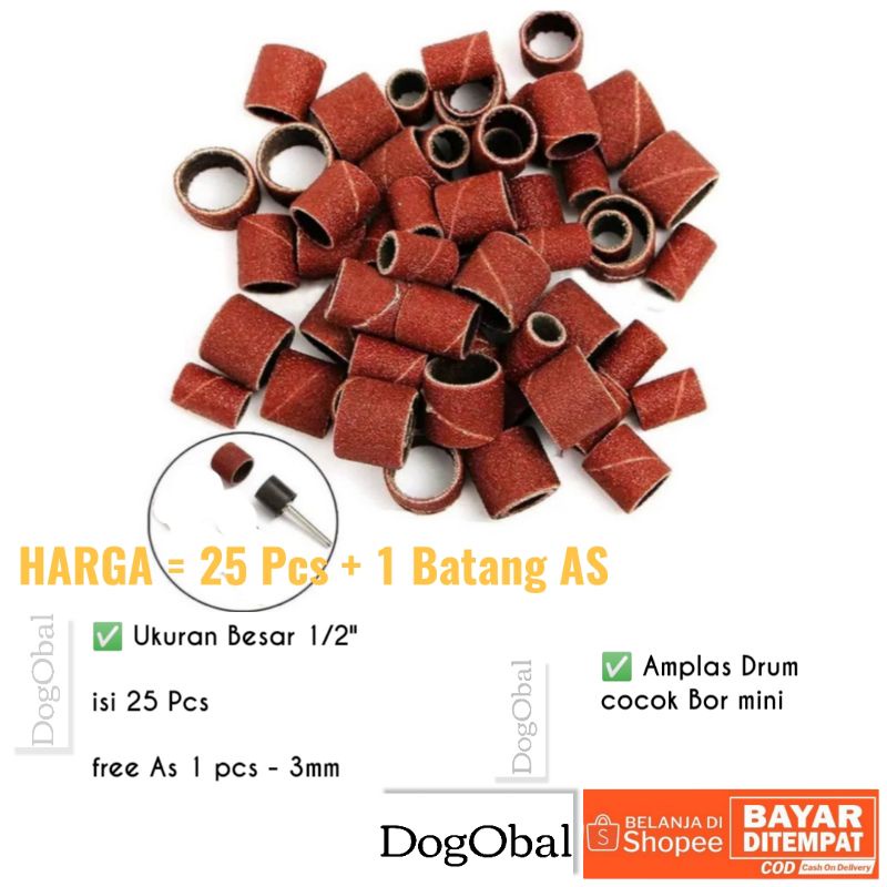 Jual Amplas bulat Lonjong Bor mini ukir isi 25 Pcs bor mini grinder ...
