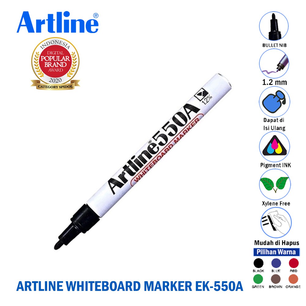 Jual ARTLINE EK-550A SPIDOL WHITEBOARD MARKER 1.2MM | Shopee Indonesia