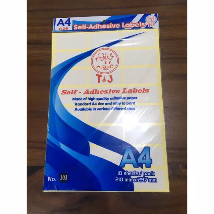 Jual T&J Labels SELF-ADHESIVE LABELS A4 NO. 103 | Shopee Indonesia