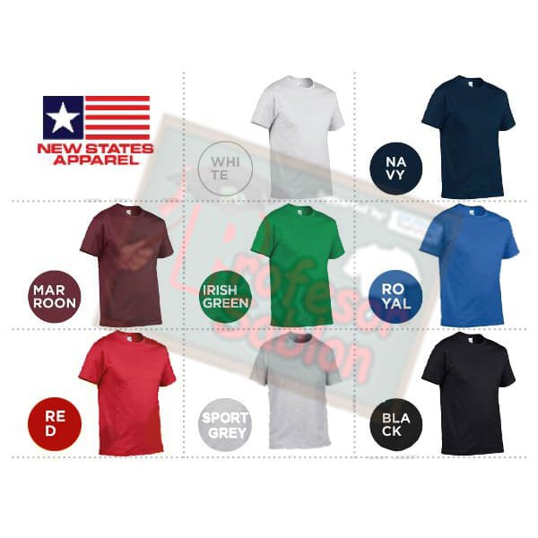 Jual Kaos Polos New States Apparel (Nsa) 3600 Original White S M L Xl ...