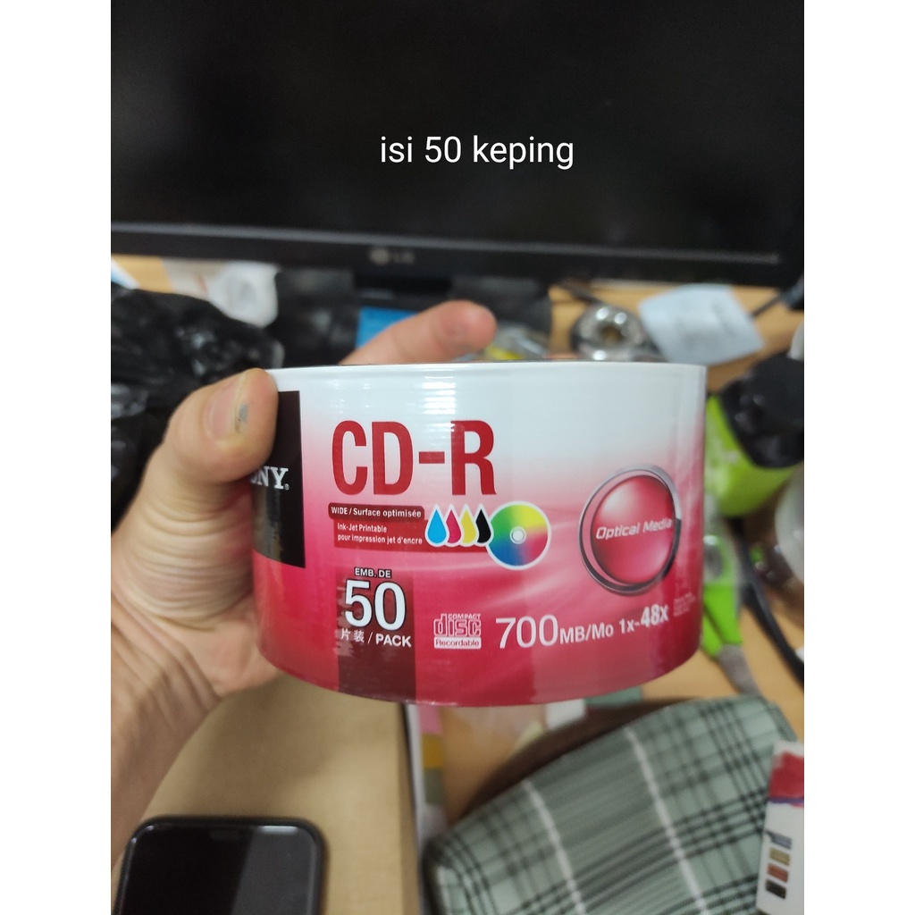 Jual cd r cdr printable sony isi 50 keping 1x48 speed | Shopee Indonesia