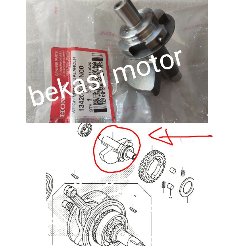 Jual 13420-K56 weight comp as balancer honda sonic 150 GTR CB 150 led ...