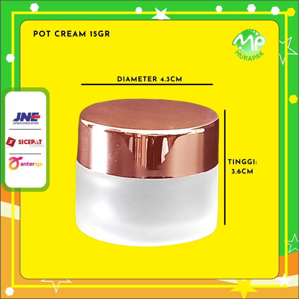 Jual POT KRIM 15gr JAR KOSMETIK KRIM CREAM SKINCARE DOFF / FROSTED CAP ...