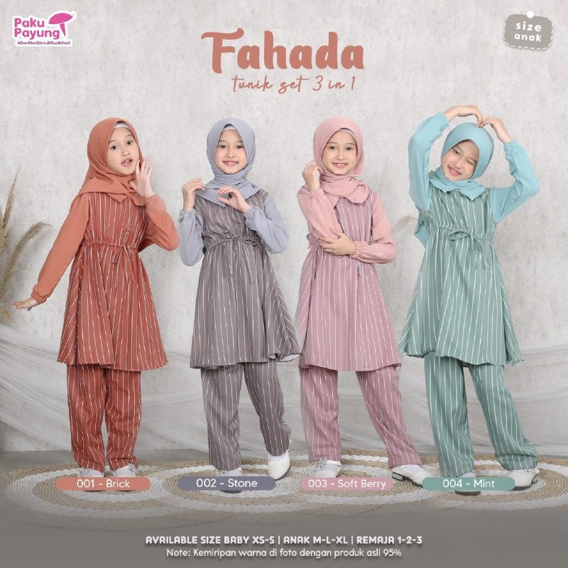 Jual PAKUPAYUNG - Oneset Anak Setcel Anak Perempuan FAHADA SERIES ...
