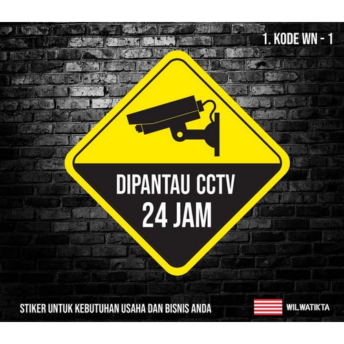 Jual Sticker Safety Sign Warning kuning Sign Area Pengawasan CCTV ( Min ...