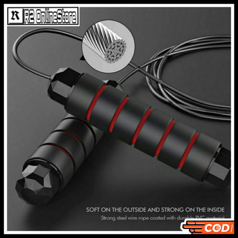 Jual Tali Skipping Bearing Non Weight Thick Premium Jump Rope Gym ...