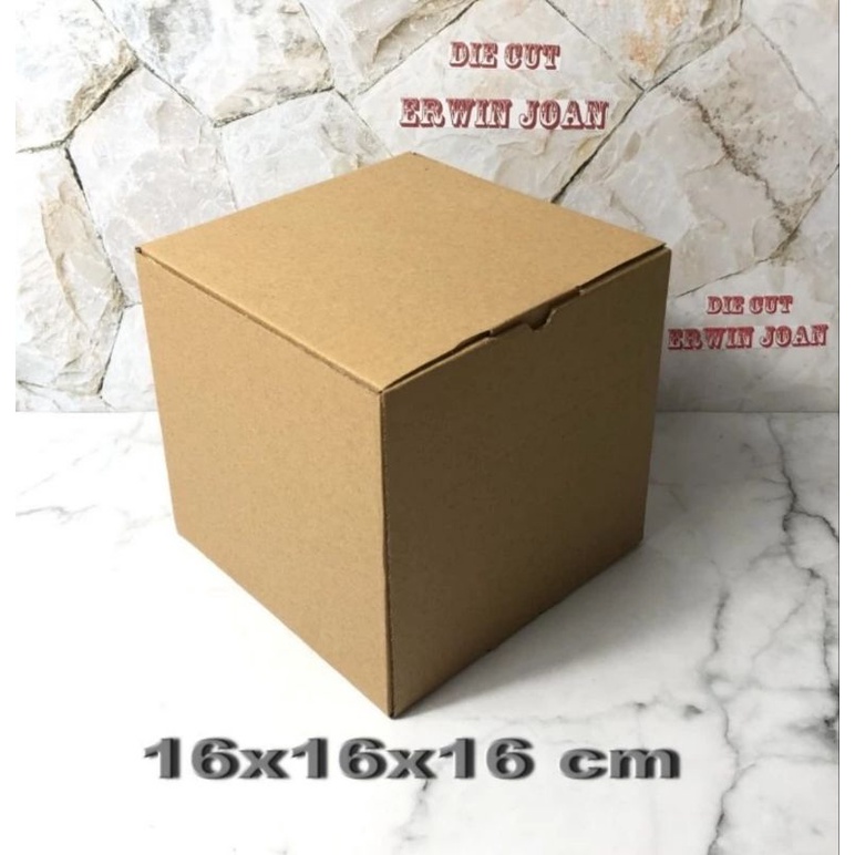 Jual Kardus Box uk. 16x16x16 cm Kotak karton Die Cut | Shopee Indonesia