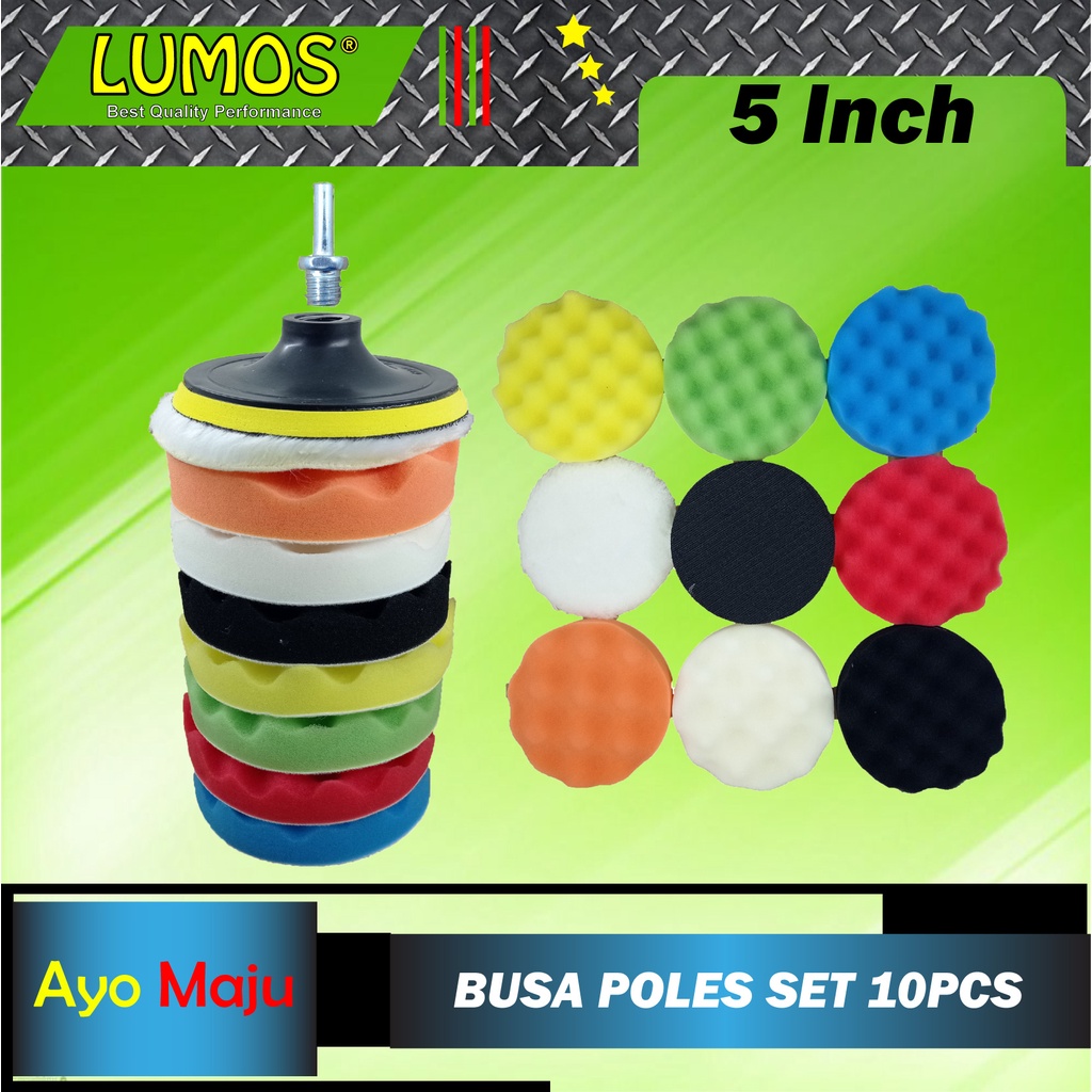 Jual Busa Poles 5 inch Set 10pcs Sponge Wool Polishing 5 inch Set 10 ...