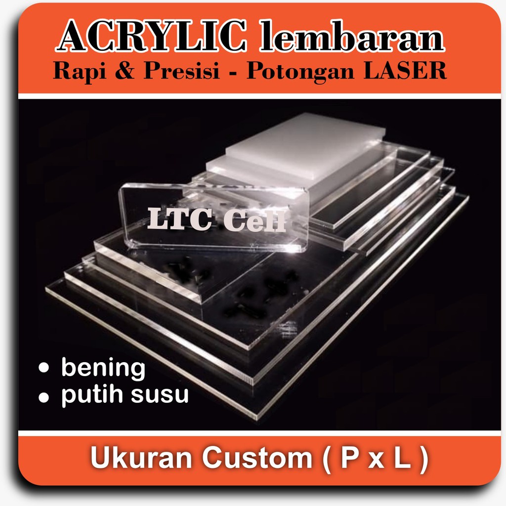 Jual Acrylic Laser Cutting 3mm 30x42cm A3 Bening Akrilik Potong Laser ...