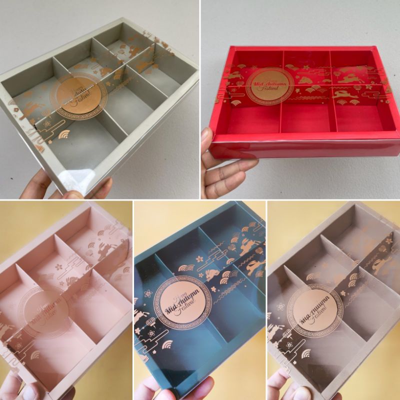 Jual Dus mika mooncake 50 - 75 gr sekat 6 " Mid Autumn III " ( 1 pack ...