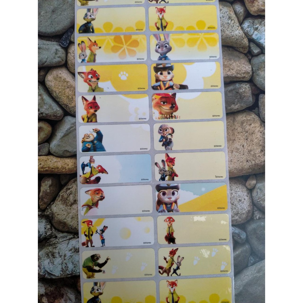 Jual STIKER LABEL NAMA WATERPROOF ZOOTOPIA | Shopee Indonesia