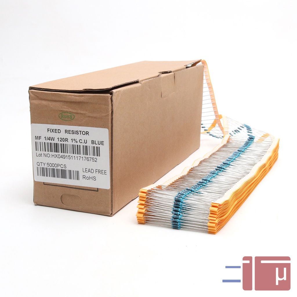 Jual x10 Resistor 120R 120 Ohm 1/4W Metal Film 1% Taiwan Kaki Tembaga ...