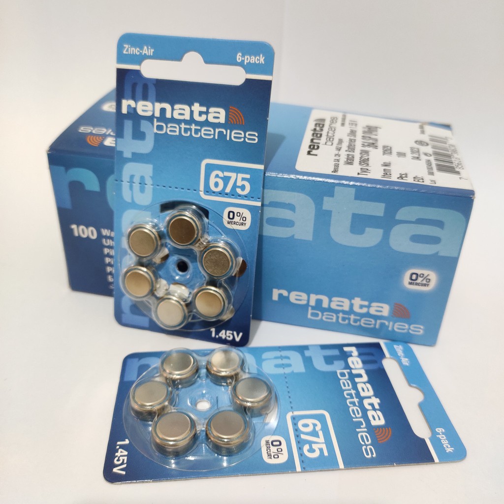 Jual RENATA ZA 675 PR44 AG13 LR44 BATTERY ALAT BANTU DENGAR ORIGINAL. | Shopee Indonesia
