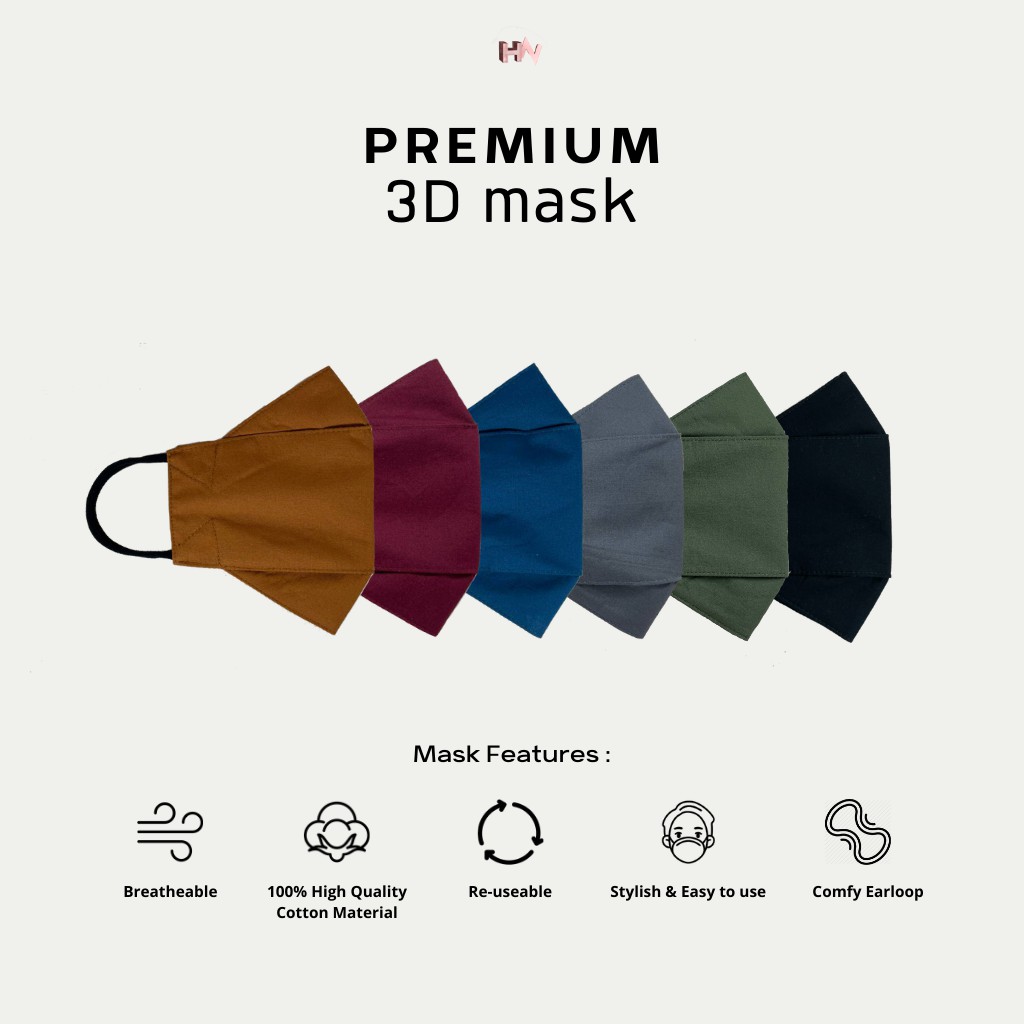 Jual Premium Cotton Mask 3D Masker Kain Non-Medis | Shopee Indonesia