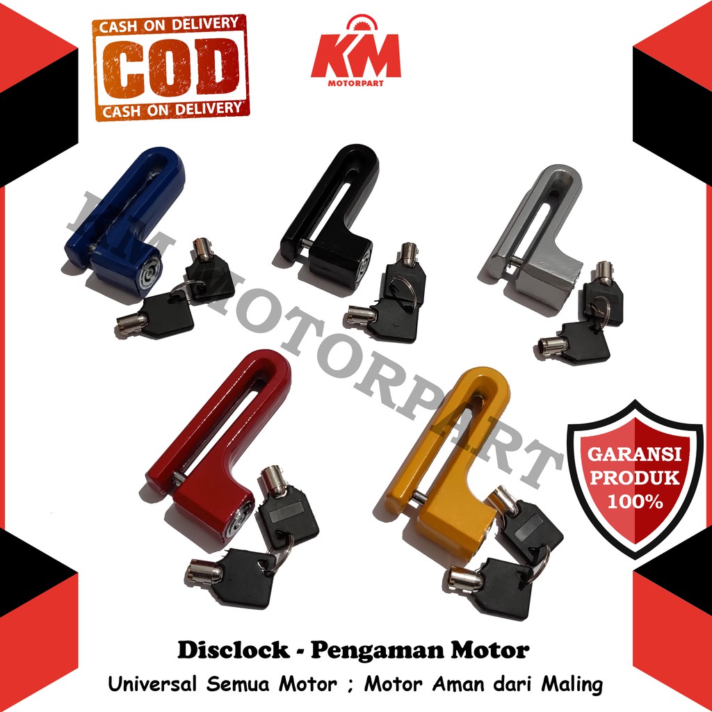 Jual Kunci Gembok Motor Anti Maling Antitheft Disclock Original ...